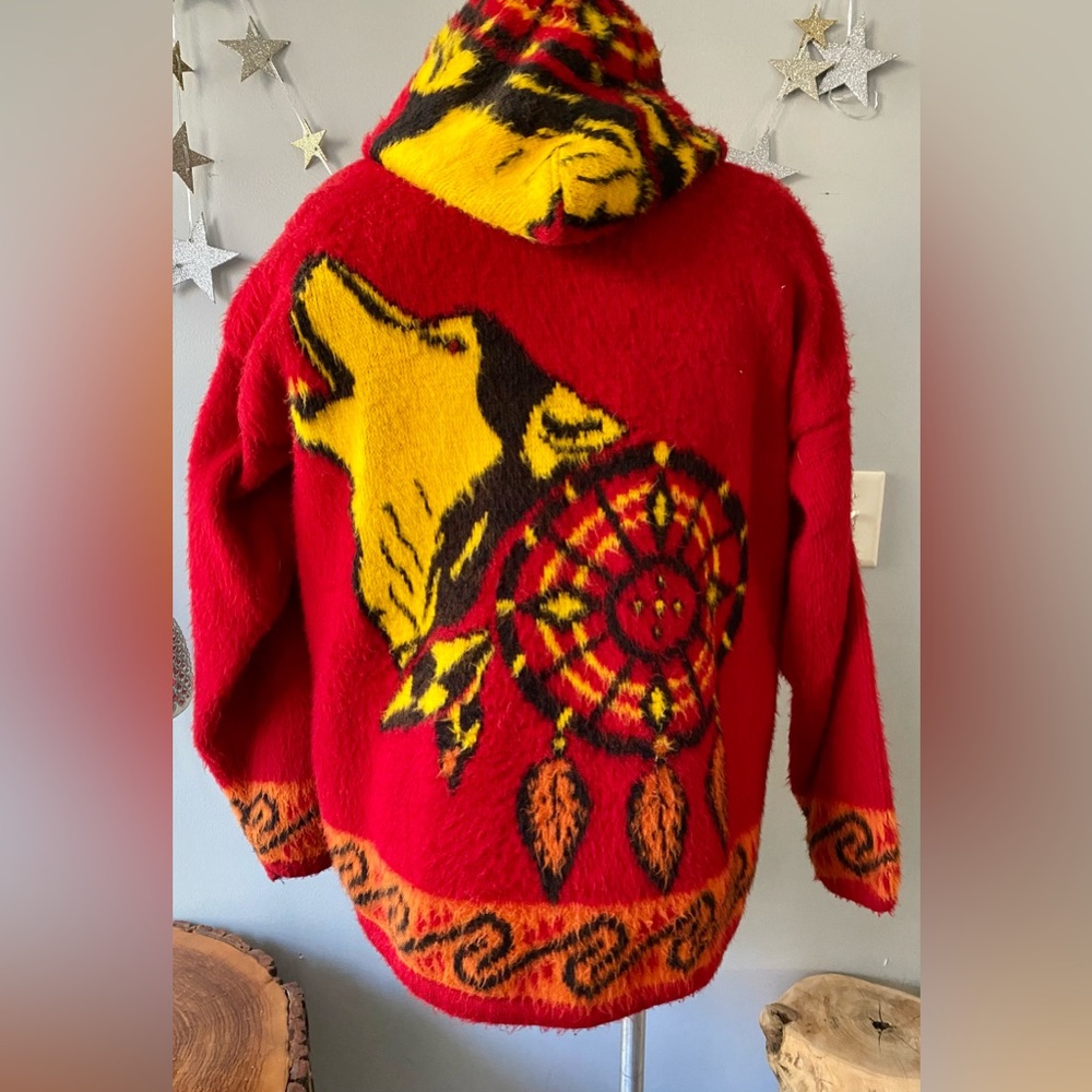 Vintage Genesis Wolf Cardigan Jacket. Large. - Gem